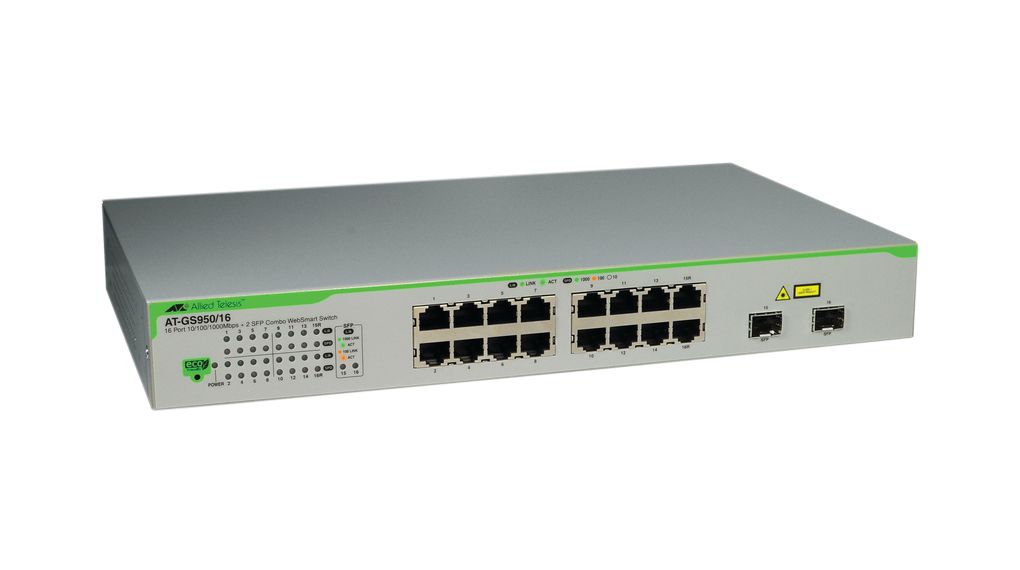 AT-GS950/16-50 | Allied Telesis Switch Ethernet, Prises RJ45 14, SFP Ports 2, 1Gbps, Géré ...
